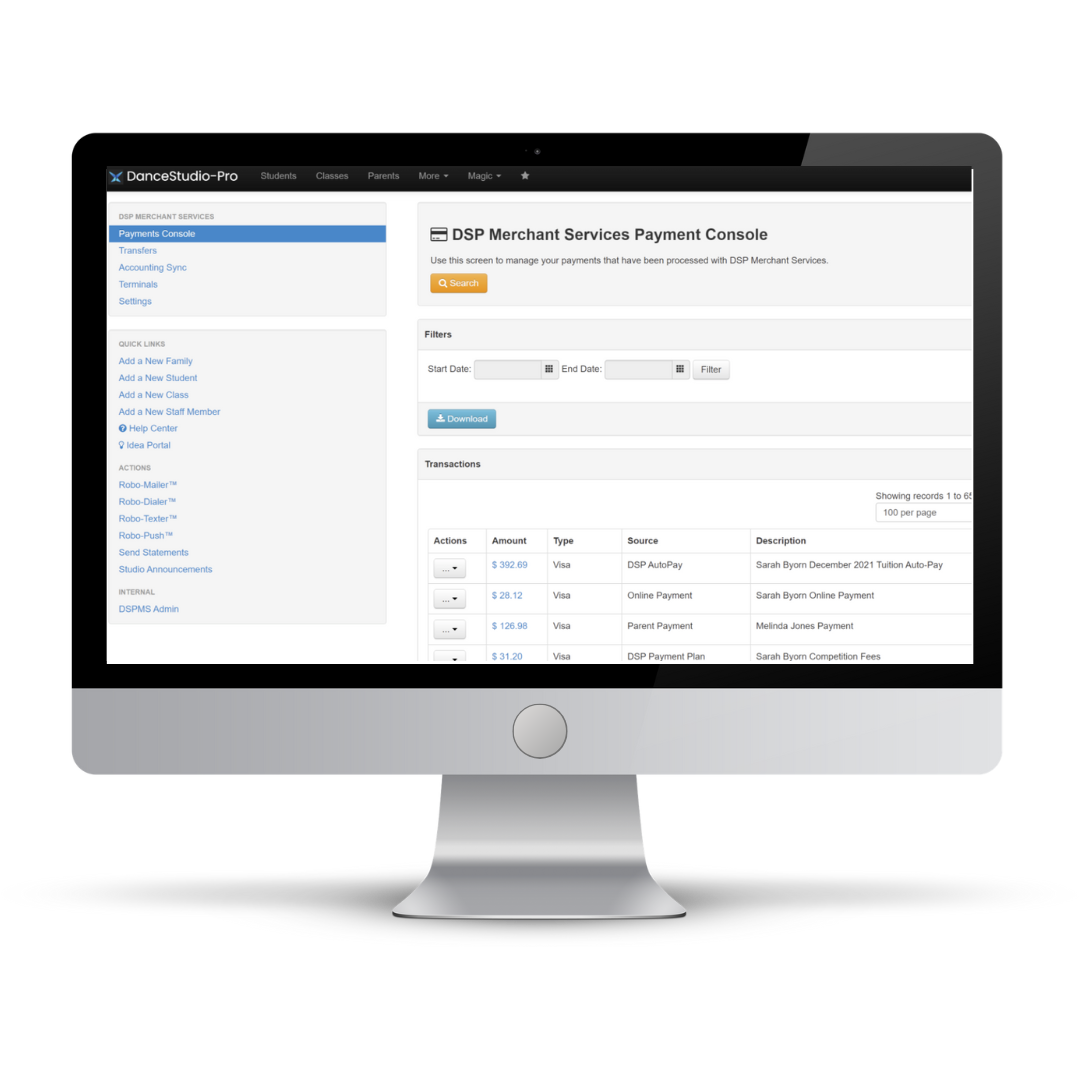 Payment Processing - DanceStudio-Pro